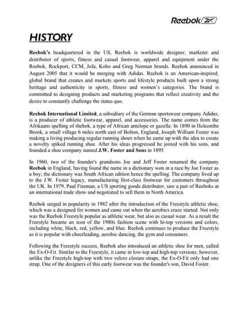 SWOT Analysis of Reebok.pptx