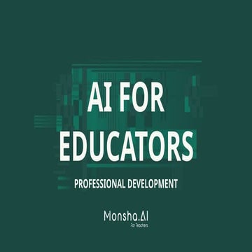 PD Deck on AI for Teachers & Educators | Presentation Slides for ...