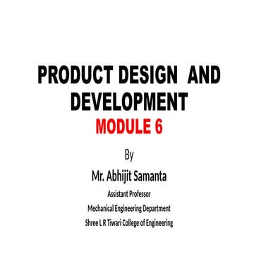 PDD Module 6.pptx on production design and development | PPTX
