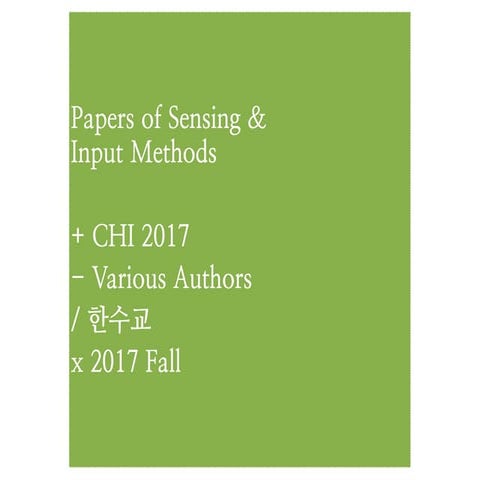Papers of Sensing & Input Methods | PDF