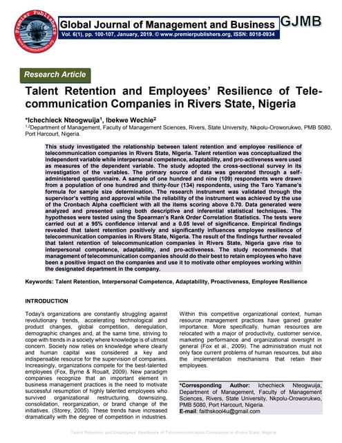 Factors Influencing Employee Retention at Meru University of Science ...