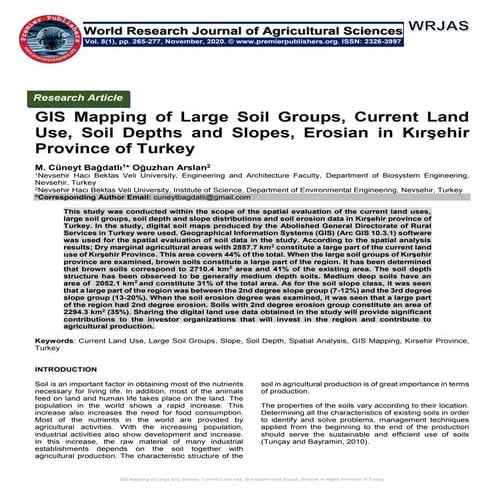 GIS Mapping of Large Soil Groups, Current Land Use, Soil Depths and ...