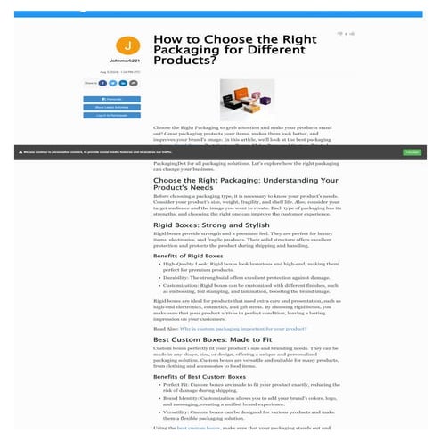 How to Choose the Right Packaging for Different Products? | PDF