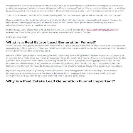 Real Estate lead generation in gurugram. | PDF