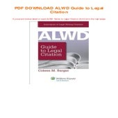 ( PDF ) ALWD Guide to Legal Citation