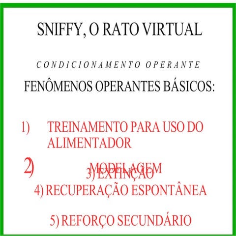 Condicionamento operante - treinamento-de-sniffy | PPTX