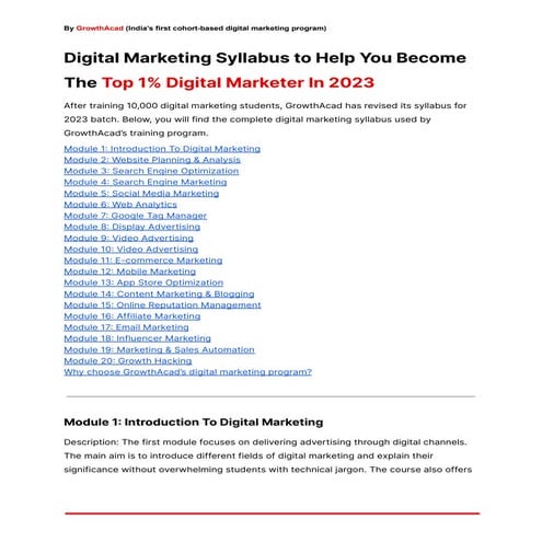 DIGITAL MARKETING FULL NOTES 2024.FREE PDF | PDF