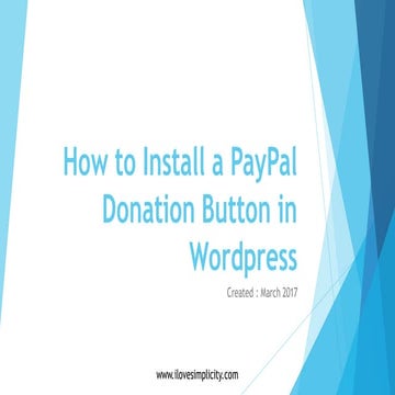 How to Install a PayPal Donation Button in Wordpress | PDF