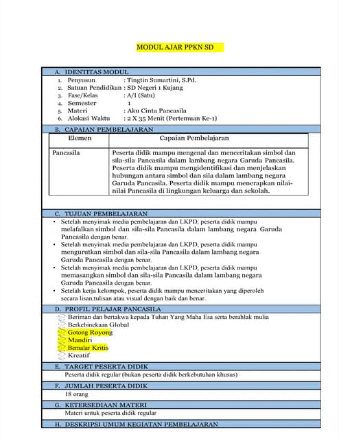 MODUL BAHASA INDONESIA kelas 3 semester 2 3-7 | DOCX