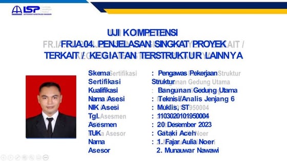 Presentasi SKK Level 6 Pengawas Struktur Bangunan Gedung | PPTX