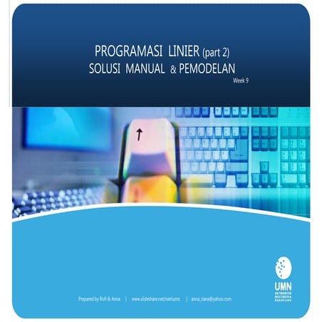 Pdf W9 Programasi Linier Part 2 | PDF