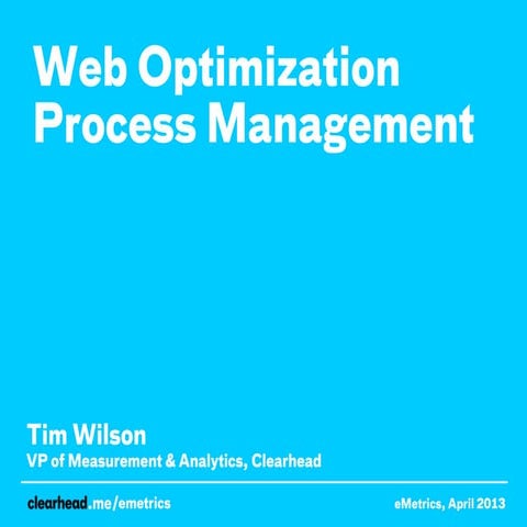 Web Optimization Process Management | PPT