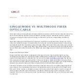 What is the Difference Between Multi-mode and Single-mode Fiber Optic Cabling. | PPTX
