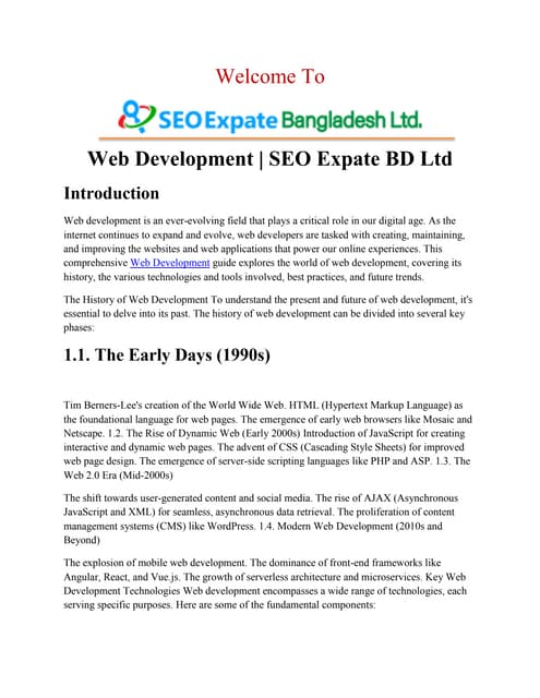 WEB DEVELOPMENT FOR BEGINNERS | PPT