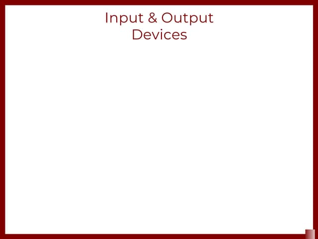 Igcse Ict Input And Output Devices Input Devices And Their Uses 6677