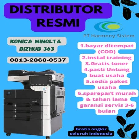 Distributor Resmi mesin fotocopy Konica Minolta 363 Cakranegara Sapta ...
