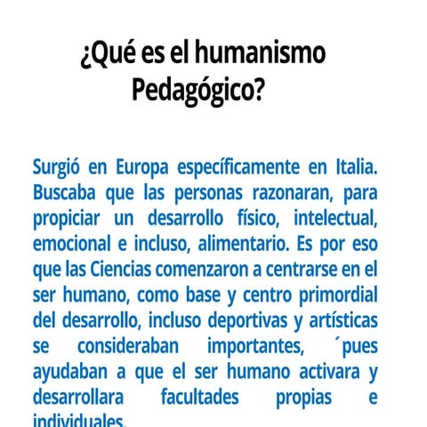 Humanismo Pedagógico | PDF