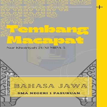 Tembang Macapat (21/Nur Khoiriyah/XI MIPA 5) pdf | PDF