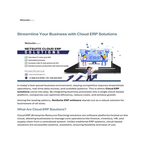 Streamline Your Business with Cloud ERP Solutions | PDF