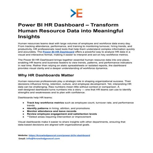 Comprehensive HR Analytics Dashboard Using Power BI | PDF