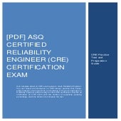 [PDF] ASQ Certified Reliability Engineer (CRE) Certification Exam