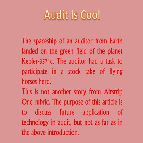 Audit is cool | PPT