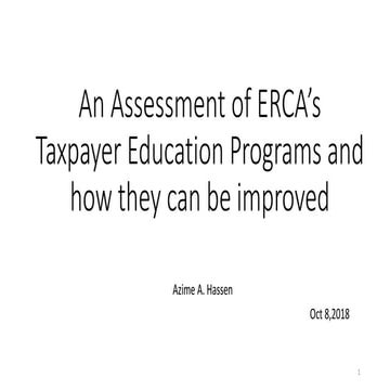 An Assessment of ERCA's Taypayer Education Programs and How They Can Be ...