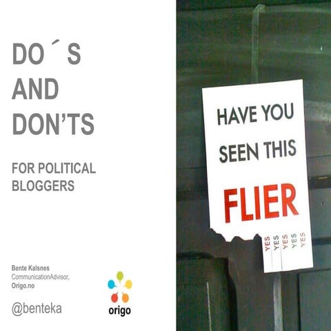 Do's and Don'ts for Political Bloggers | PPT