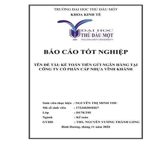 pdf Báo cáo tốt nghiệp Kế toán tiền gửi ngân hàng tại công ty cổ phần ...