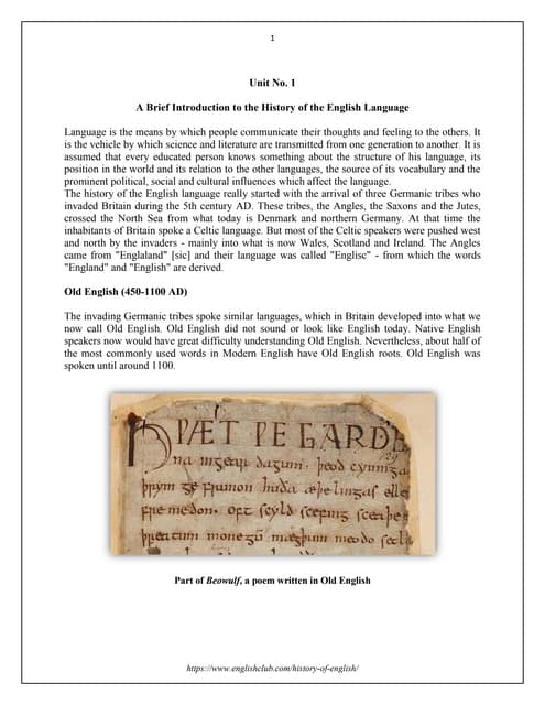 The History of the English Language | PPT