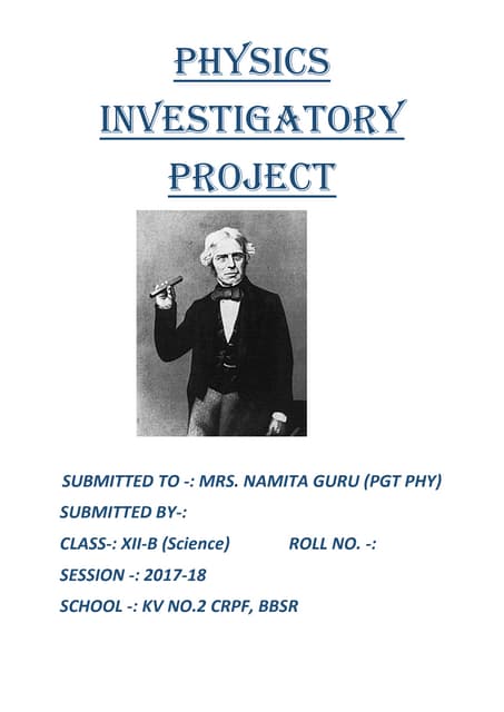 CBSE Class XII Physics Investigatory Project | PDF | Physics | Science