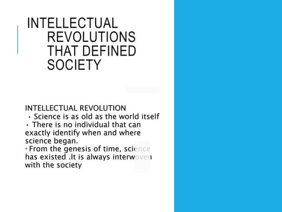 Intellectual revolutions that defined society | PDF