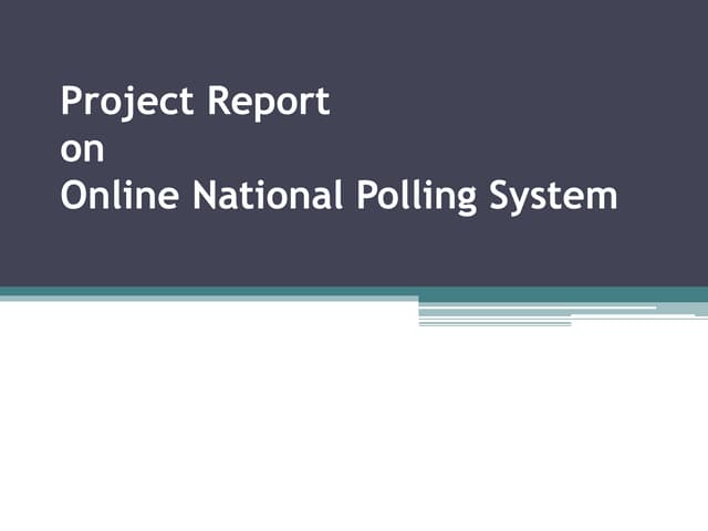 Online voting system project | DOCX
