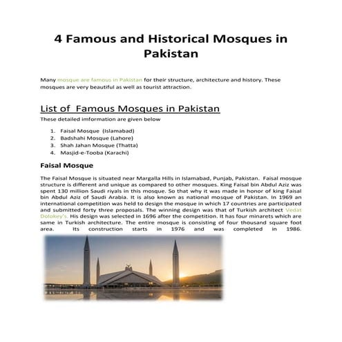 Famous mosque | PDF
