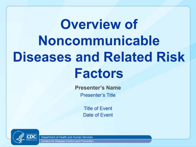 Non Communicable Diseases Lecture | PPTX