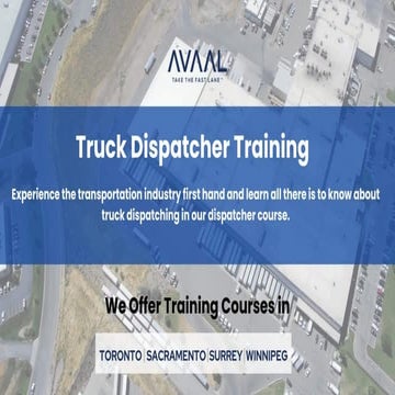 Truck Dispatcher Course | Dispatch Course Near Me | Avaal Technology | PDF