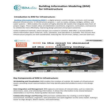 Building Information Modeling (BIM) for Infrastructure | PDF
