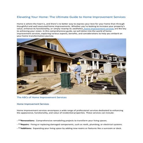 Home Improvement service | PDF