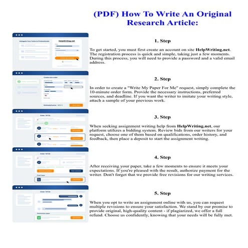 (PDF) How To Write An Original Research Article | PDF