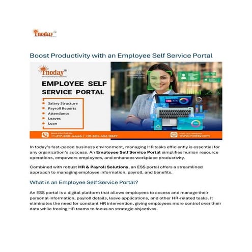 Enhance Productivity with an ESS Portal. | PDF