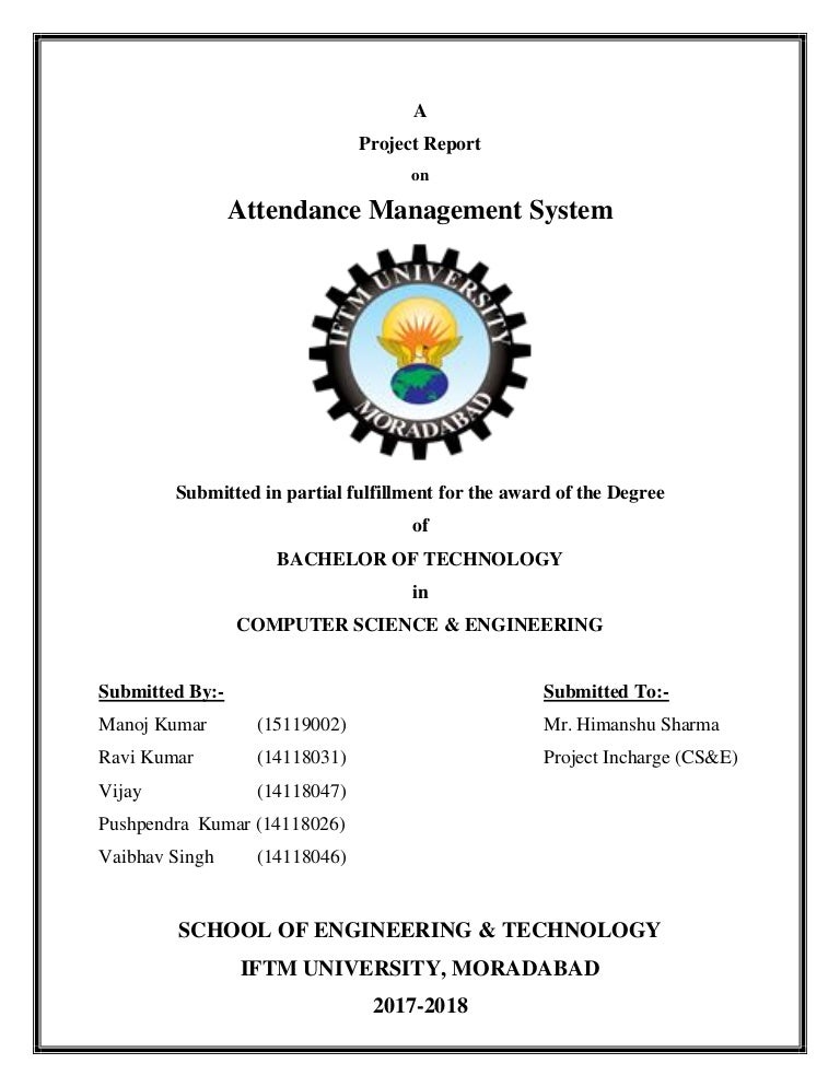b tech project report computer science