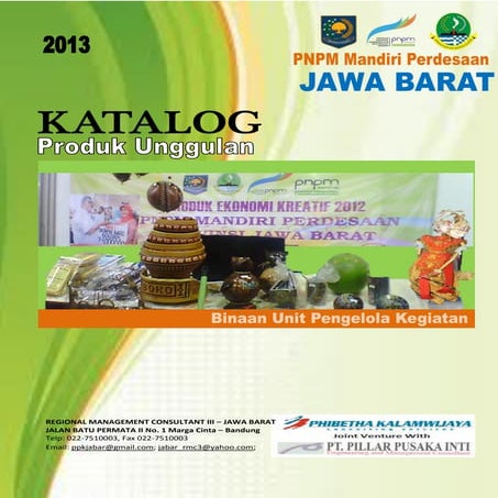 INFO PRODUK KELOMPOK SPP/UEP PNPM MANDIRI PERDESAAN JAWA BARAT TH.2013
