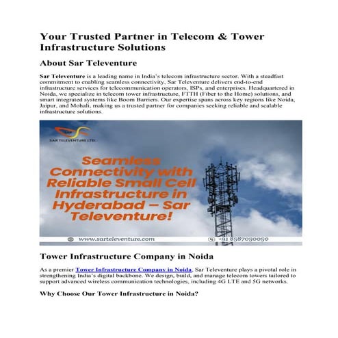 Sar Televenture: Leading Tower Infrastructure & Boom Barrier Solutions ...