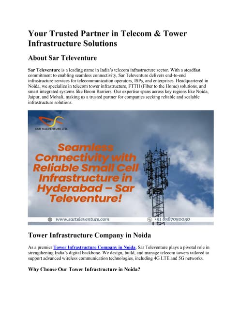 SAR Televenture - Leading Telecom Tower & Infrastructure Solutions | PPT