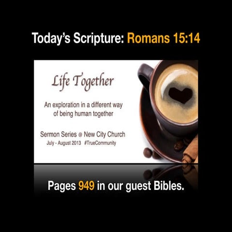 Life Together: Counsel One Another (Romans 15:14) | PDF