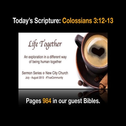 Life Together: Forgive One Another (Colossians 3:12-13) | PDF