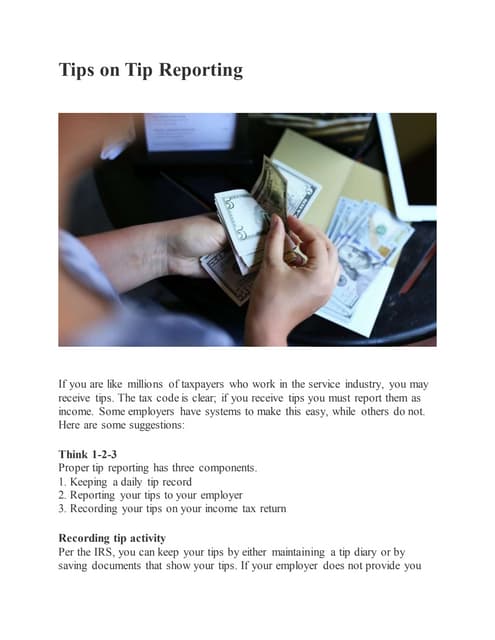 Tax tips for students working this summer | PPT