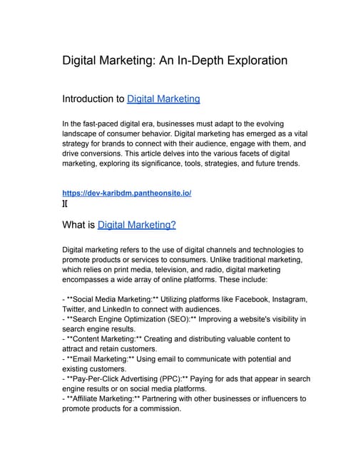 digital marketing ppt submission for students | PPT