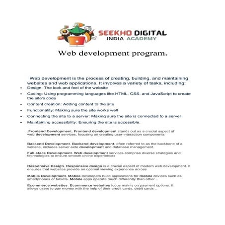 best website development course in mohali | DOCX