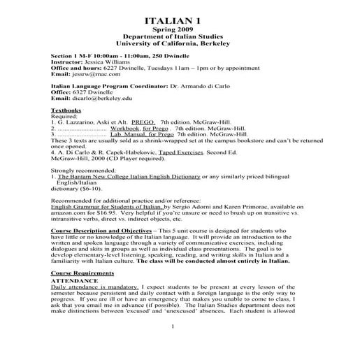 Class Syllabus | PDF